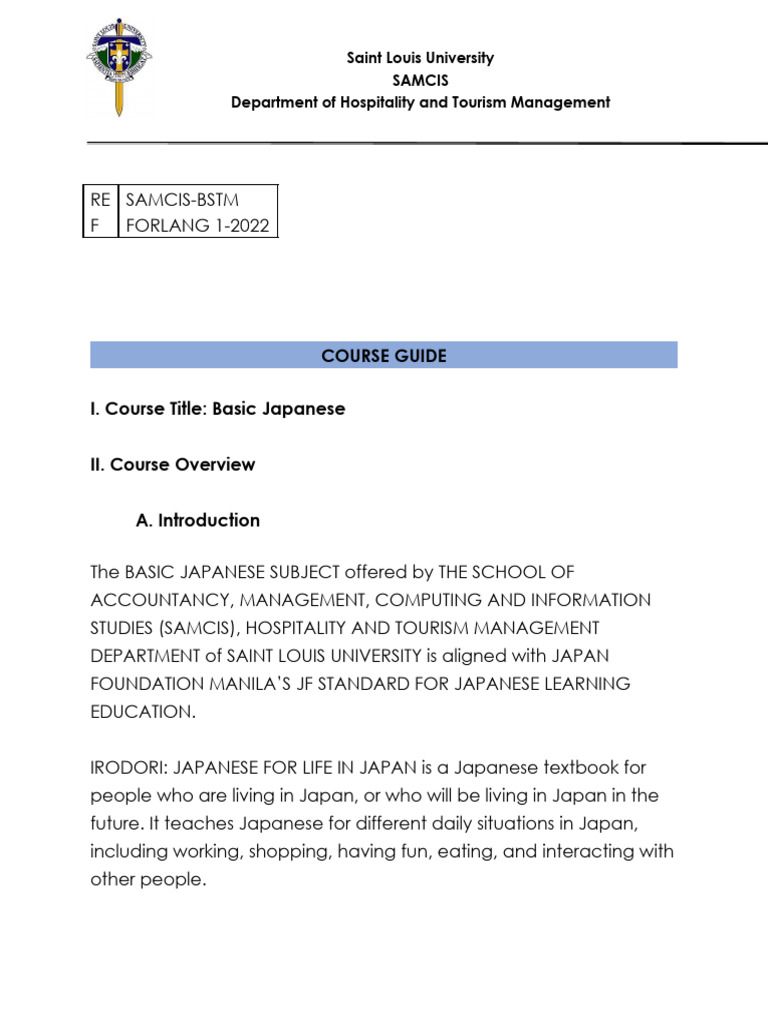 Basic Japanese Course Guide | PDF | Japanese Language | Linguistics