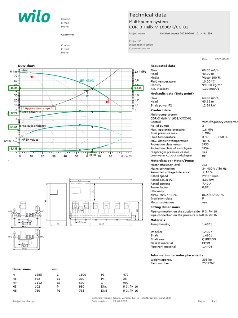 Potable Water boosting-COR-3 - Helix - V - 1606 - K - CC-01 | PDF | Pump | Applied And ...
