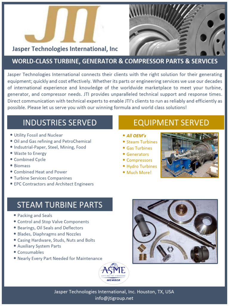 jti-group-services | PDF | Turbine | Steam