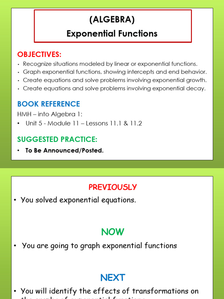 1 - ALG - Exponential - Growth - Decay - Functions | PDF | Exponential ...