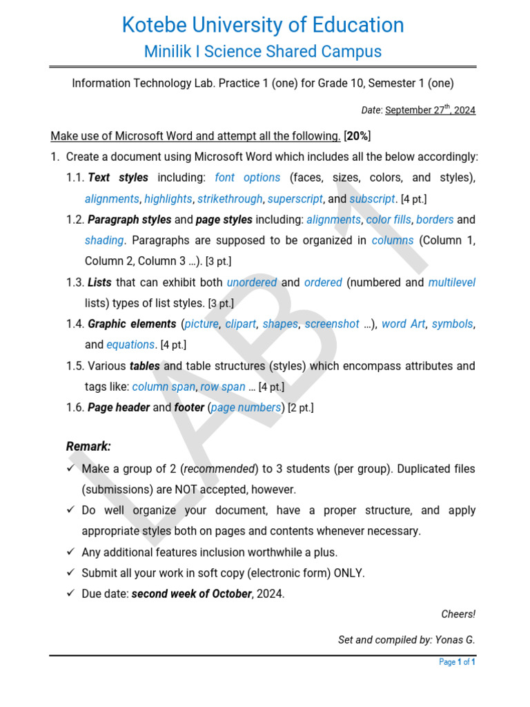 Grade 10 Lab_1 | PDF