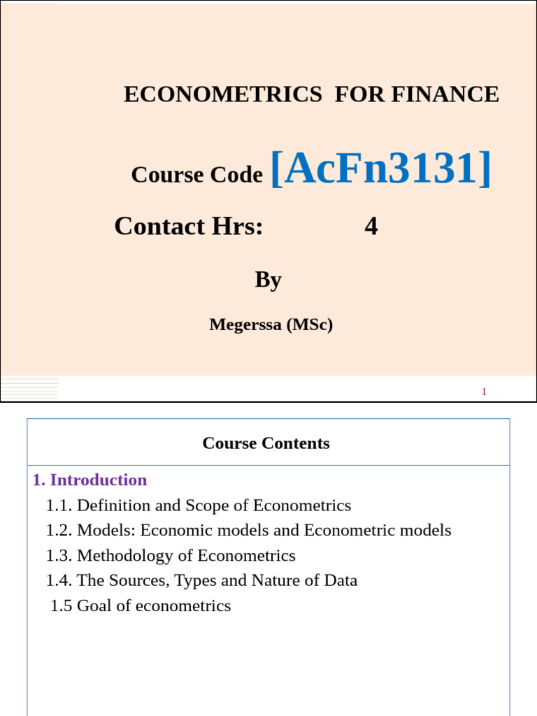 Introduction to Econometrics for Finance | PDF | Econometrics | Level ...