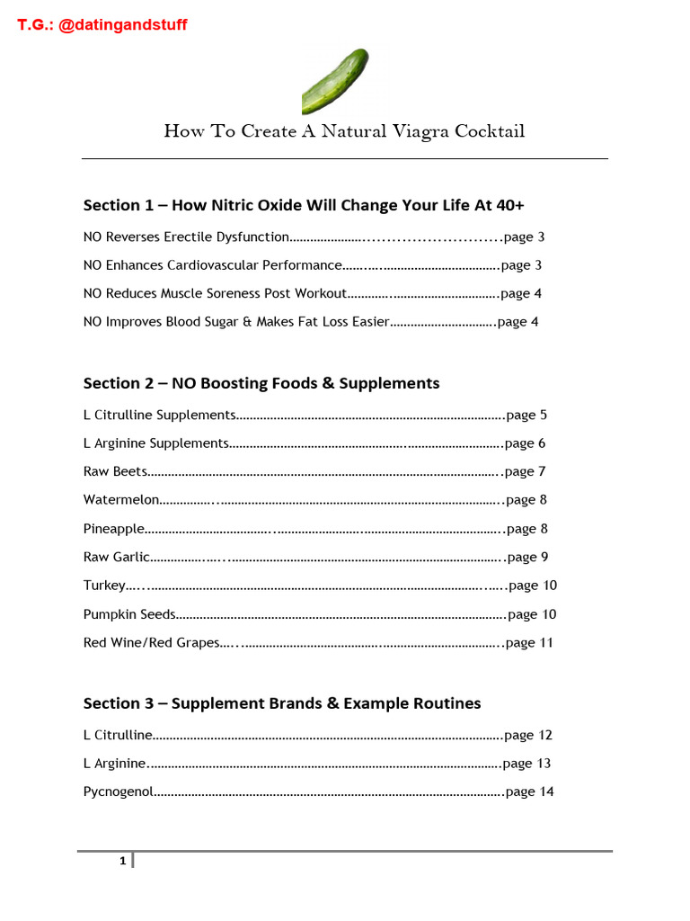 How To Create A Natural Viagra Cocktail | PDF | Arginine | Blood Vessel