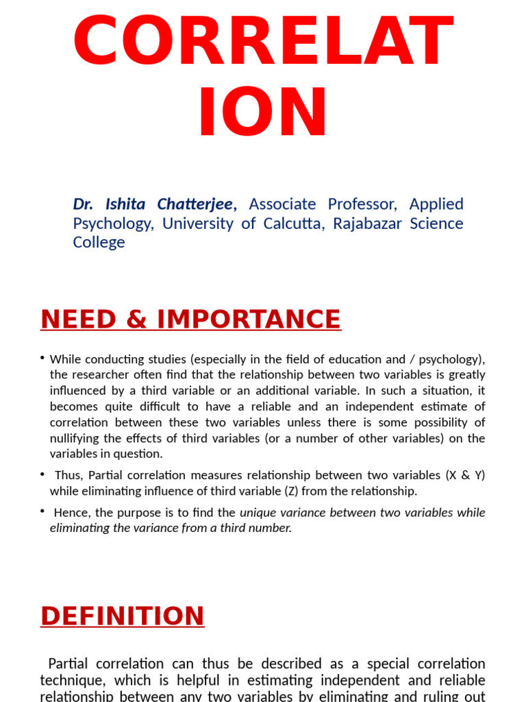 PARTIAL CORRELATION | PDF | Applied Mathematics | Probability Theory