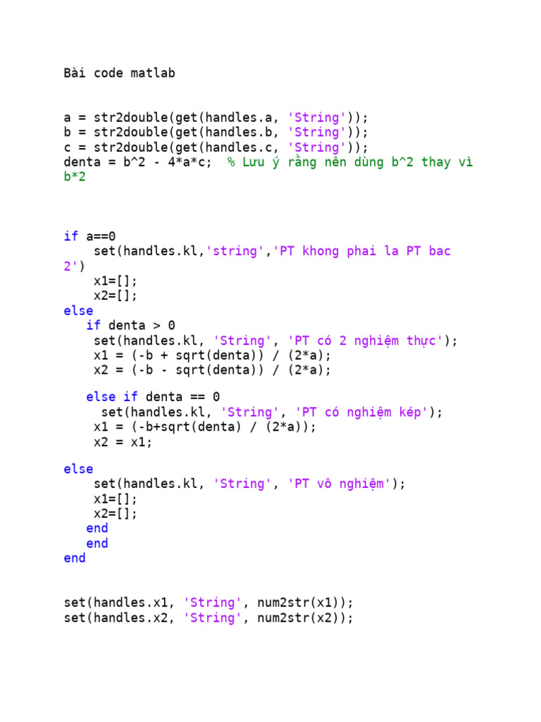 Bài Code Matlab (1) | PDF
