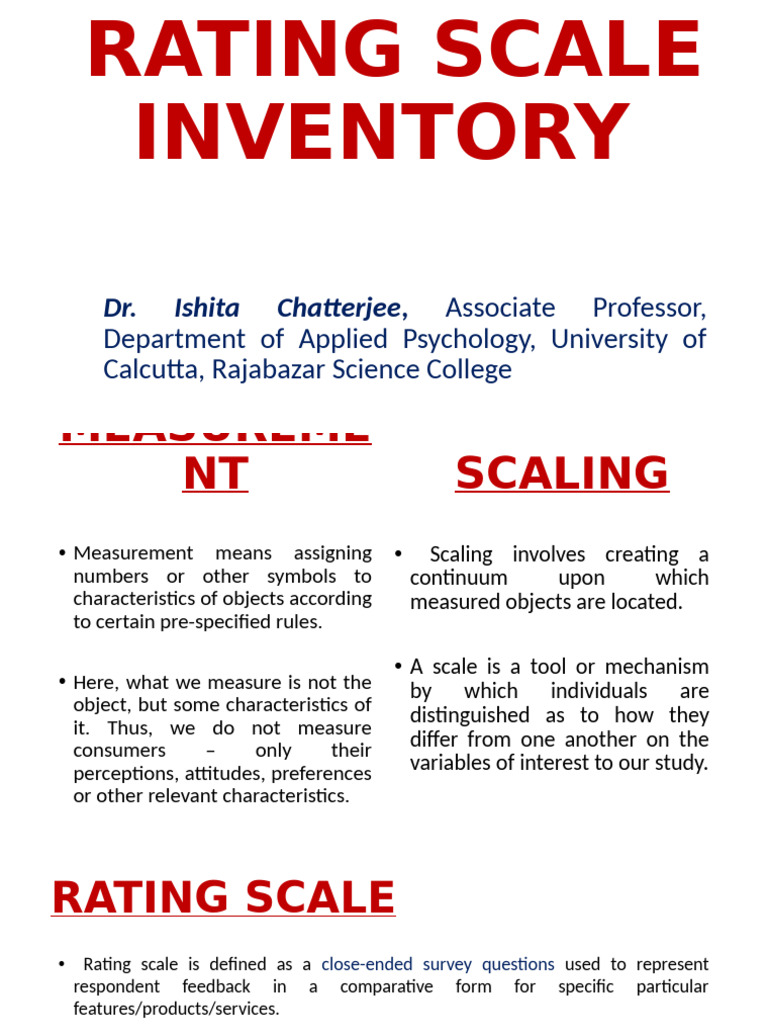 Rating Scale Inventory | PDF | Level Of Measurement | Validity (Statistics)