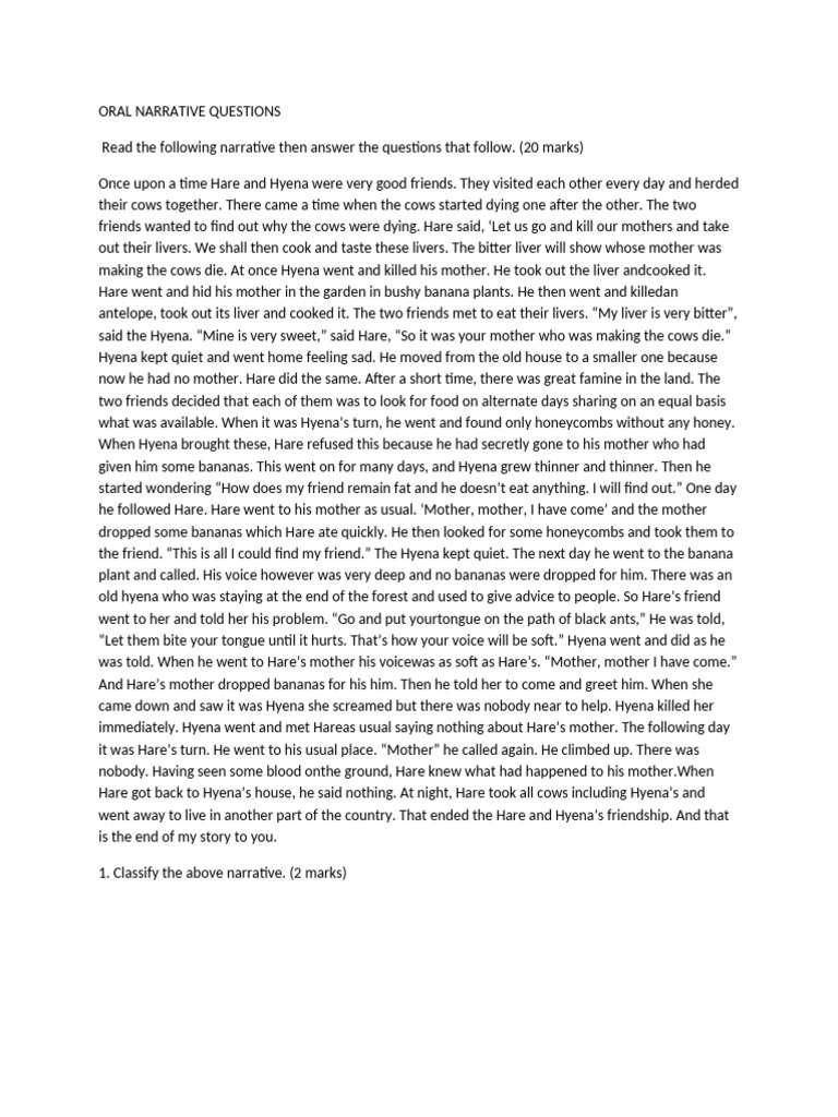 Oral Narrative-wps Office | PDF