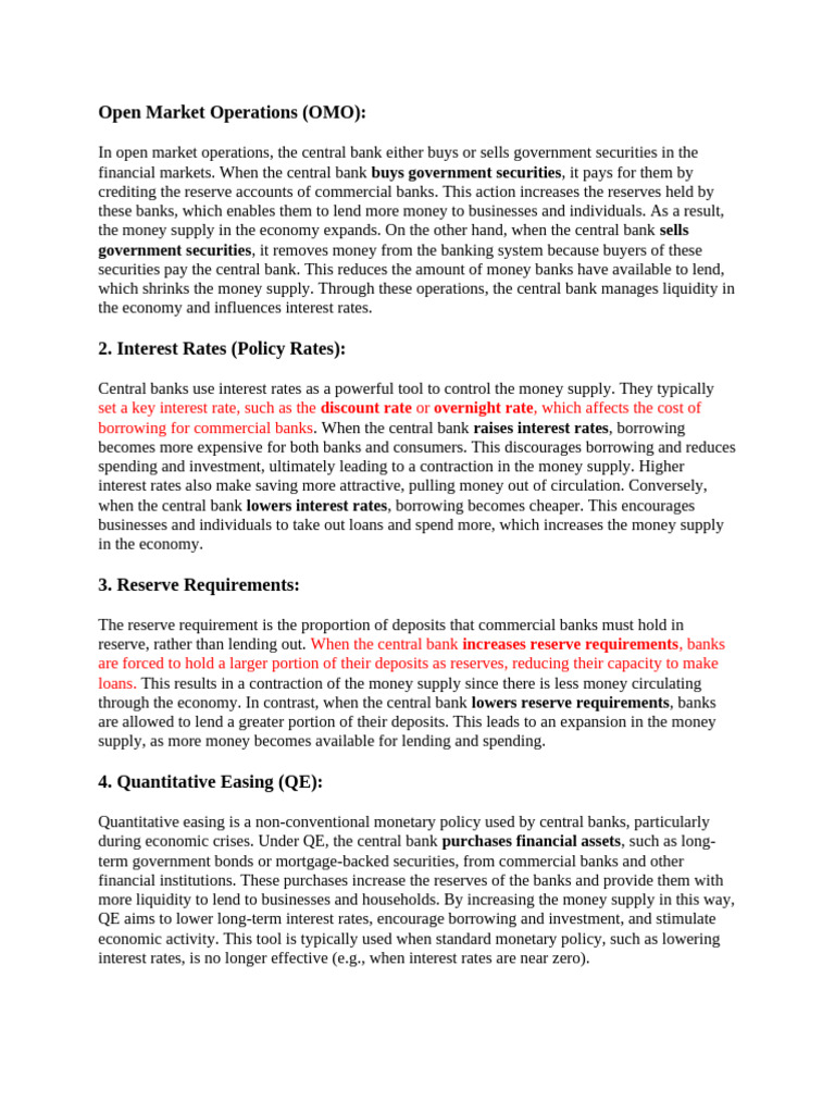 open market operations | PDF | Banks | Central Banks