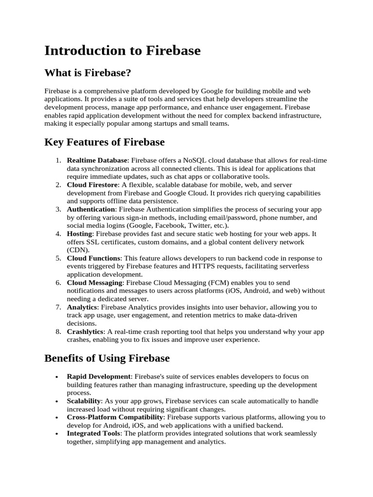 Firebase Guide for Developers | PDF | Cloud Computing | Mobile App