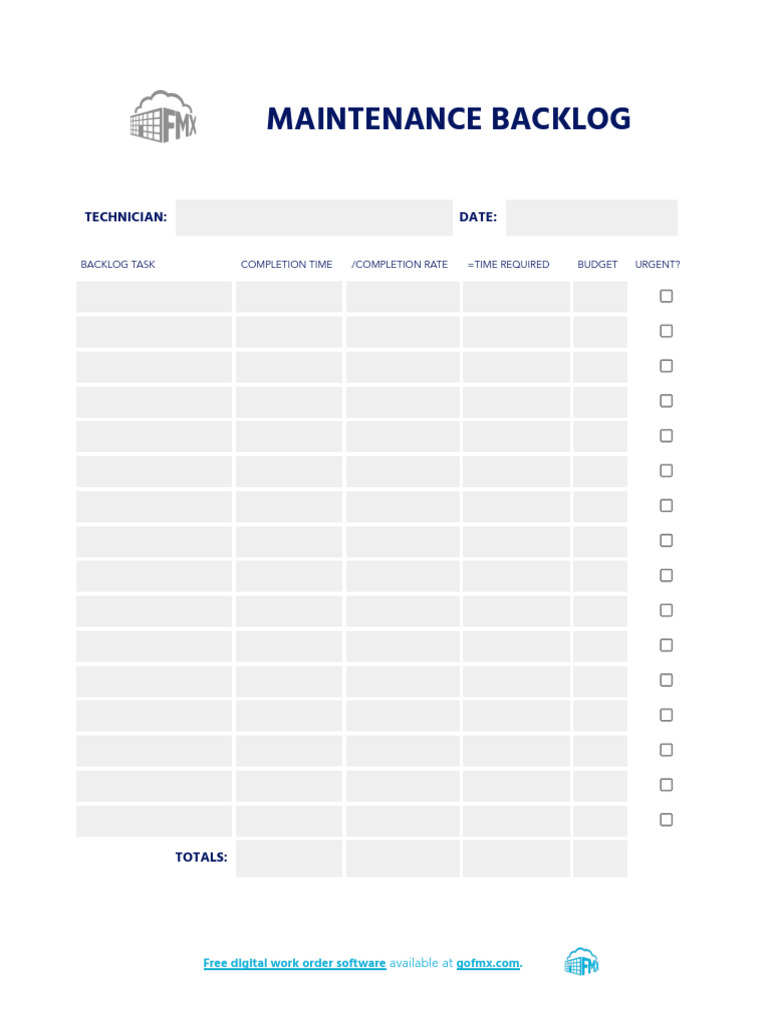 Maintenance-Backlog-Template | PDF