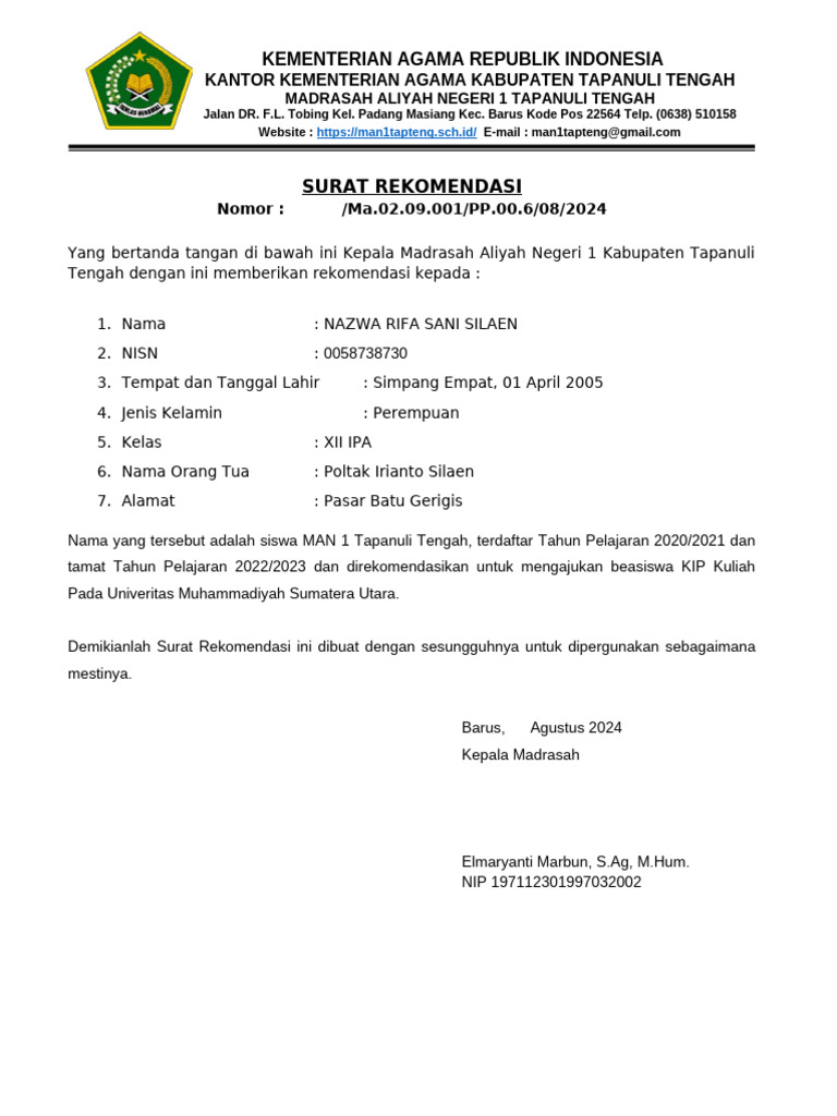 Surat Rekom Dan Surat Keterangan Peringkat 2024 | PDF