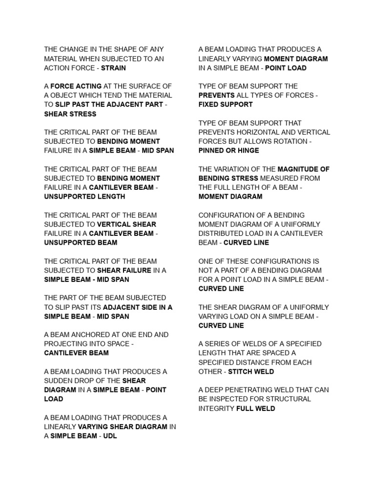 steel and timber terms | PDF | Beam (Structure) | Bending