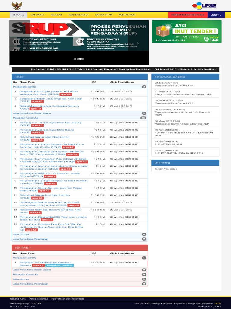 LPSE Kabupaten Aceh Besar Home | PDF