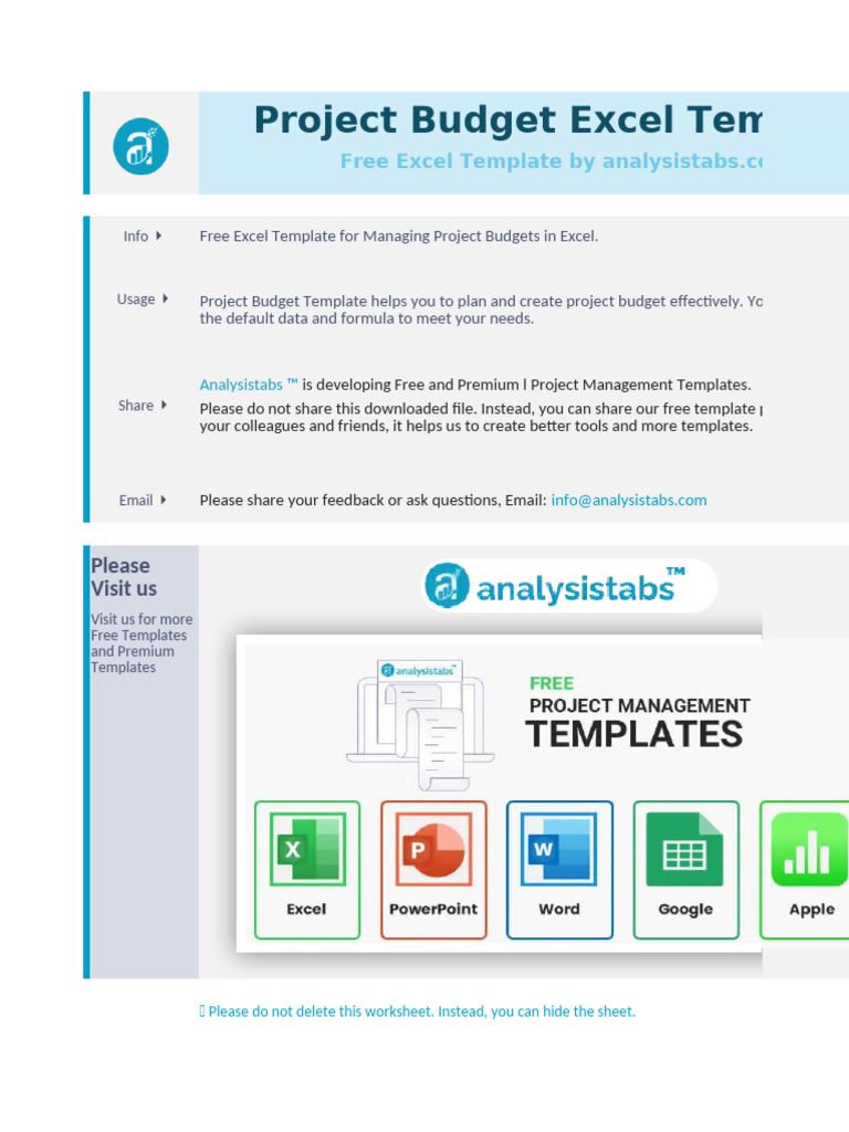Project Budget Template Excel | PDF | License | Microsoft Excel