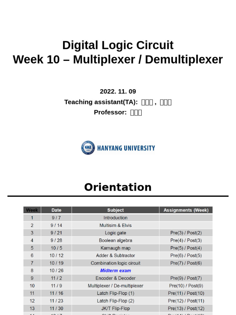 10주차 - MUX & DeMUX | PDF | Digital Electronics | Electronic Design