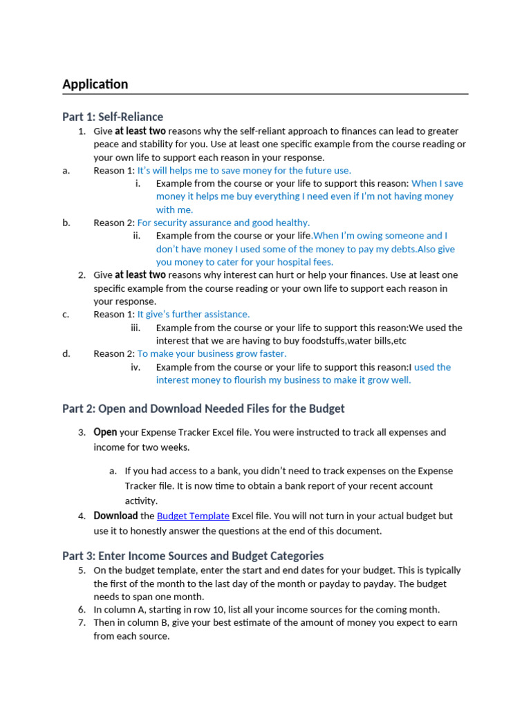 Pc101 Applicationactivity Managingfinances Template | PDF | Budget | Expense
