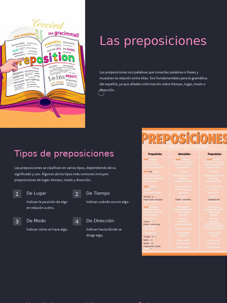 Las Preposiciones Una Introduccion | PDF | Preposición y Postposición ...
