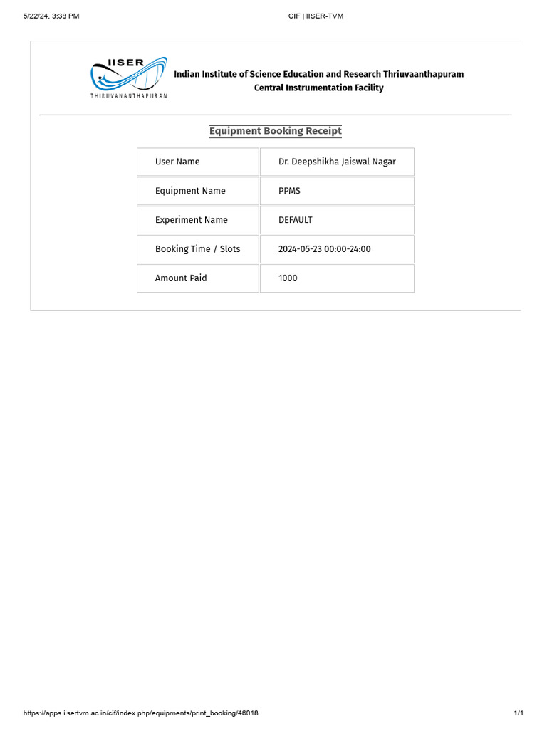 Cif - Iiser-Tvm | PDF