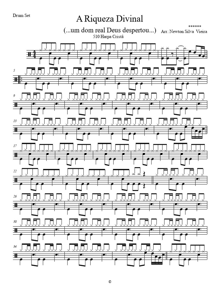 A RIQUEZA DIVINAL - Drum Set | PDF
