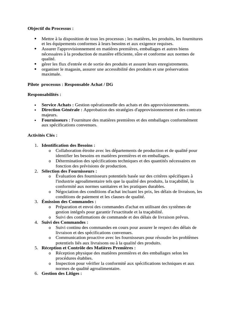 Processus d'Achat ISO 9001:2015 | PDF | Sécurité