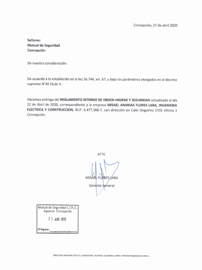 Carta Timbrada Mutual MFL | PDF