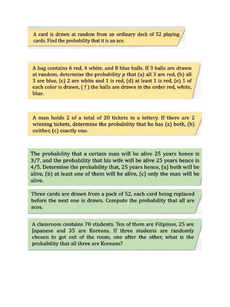 Probability Practice Problem | PDF