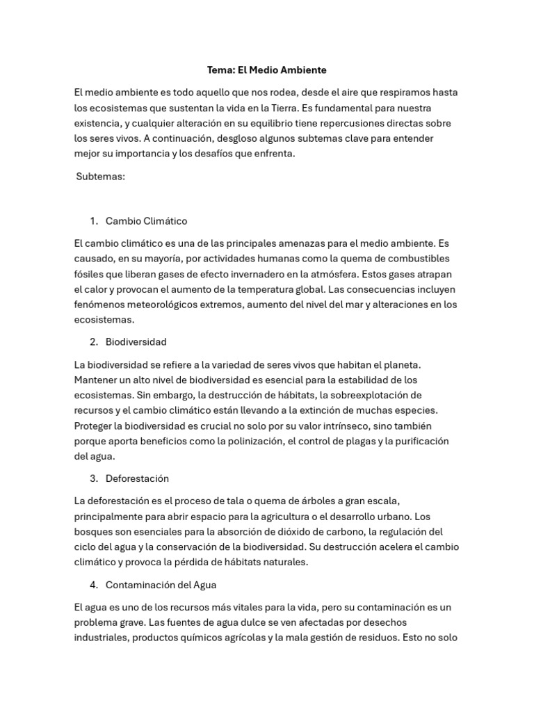 Claves para Proteger el Medio Ambiente | PDF | Entorno natural ...