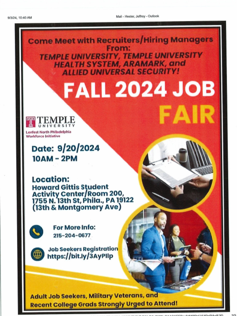 Temple Fall 2024 Job Fair | PDF