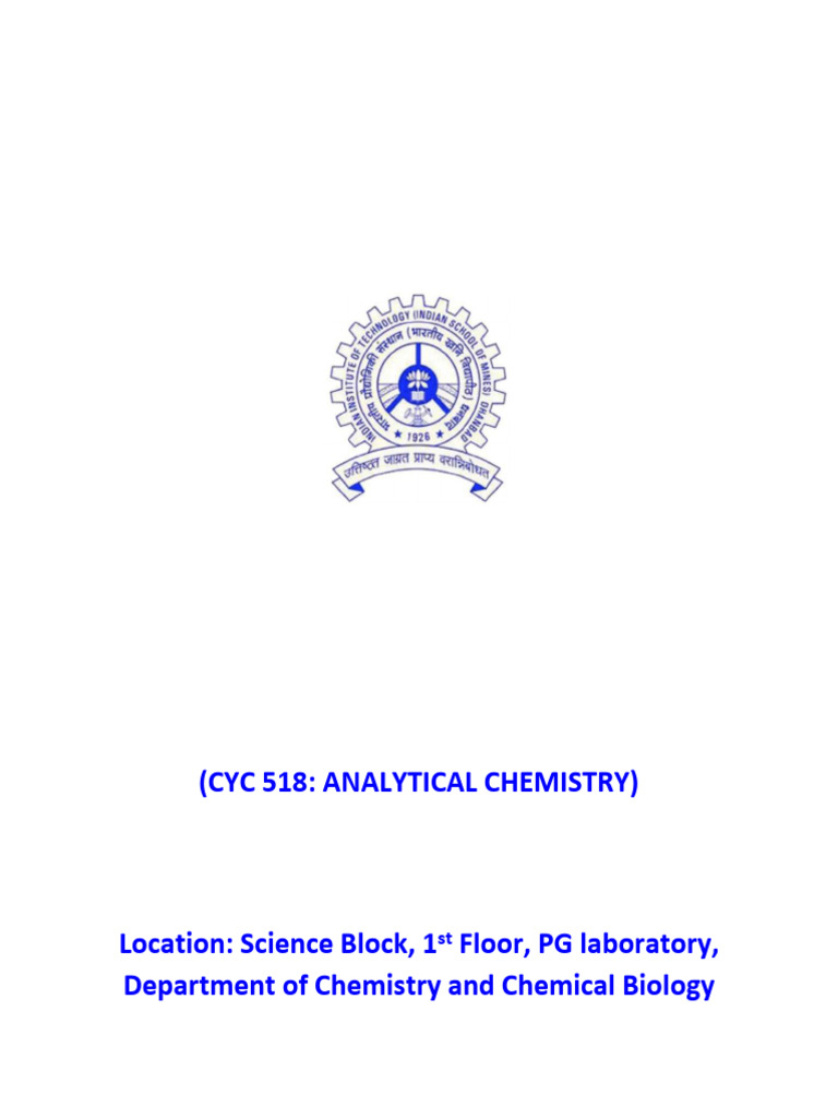 CYC 518 ANALYTICAL CHEMISTRY MSC 3rd SEM | PDF | Detection Limit | Titration