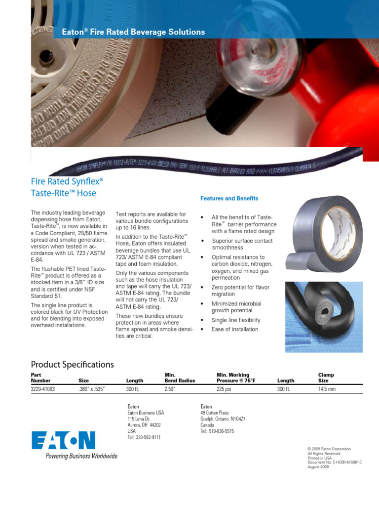 Taste-Rite Fire Rated Bev E-Hobv-Ms001-E | PDF | Materials