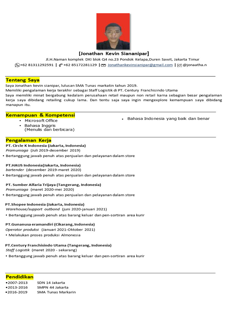 CV Dan Berkas Lamaran Pekerjaan | PDF