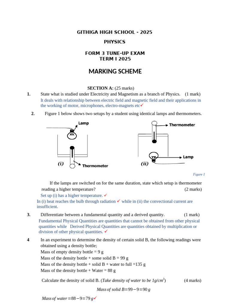 2025 Physics Marking Scheme Overview Pdf Density Heat Transfer