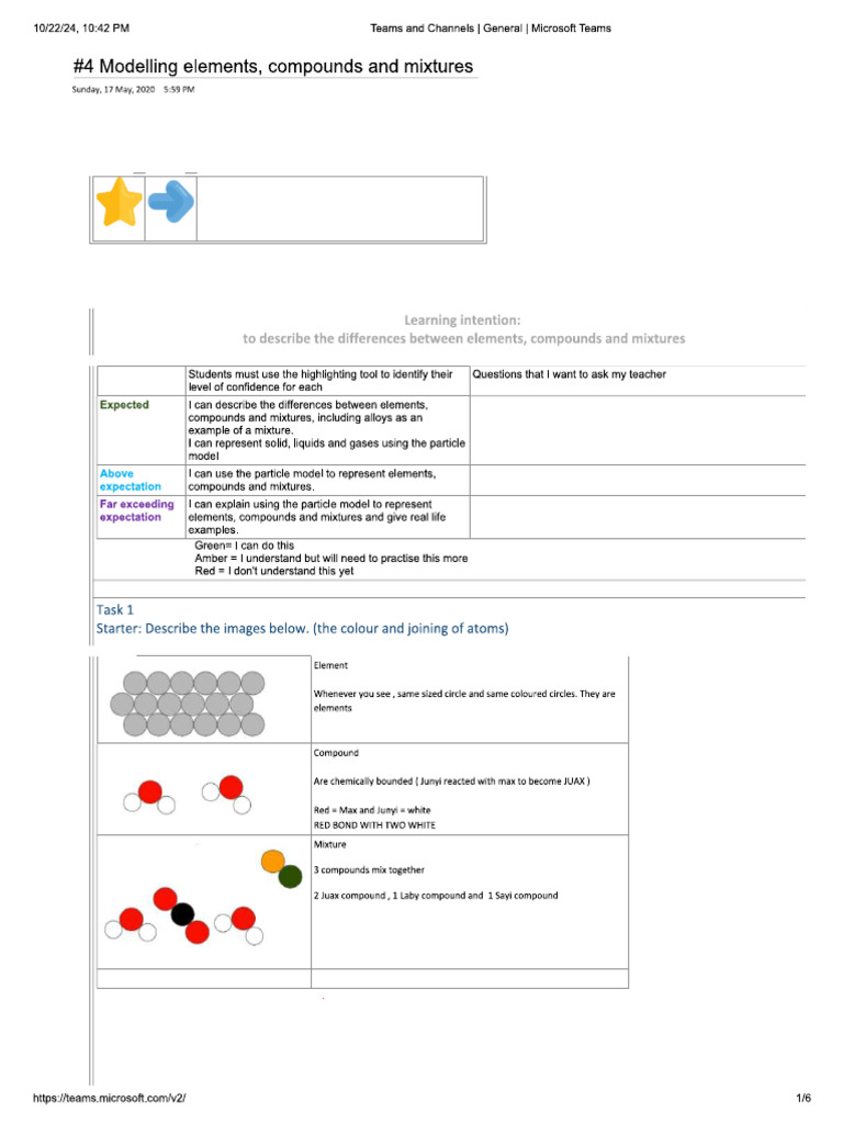 #4 Modelling Elements, Compounds and Mixtures | PDF