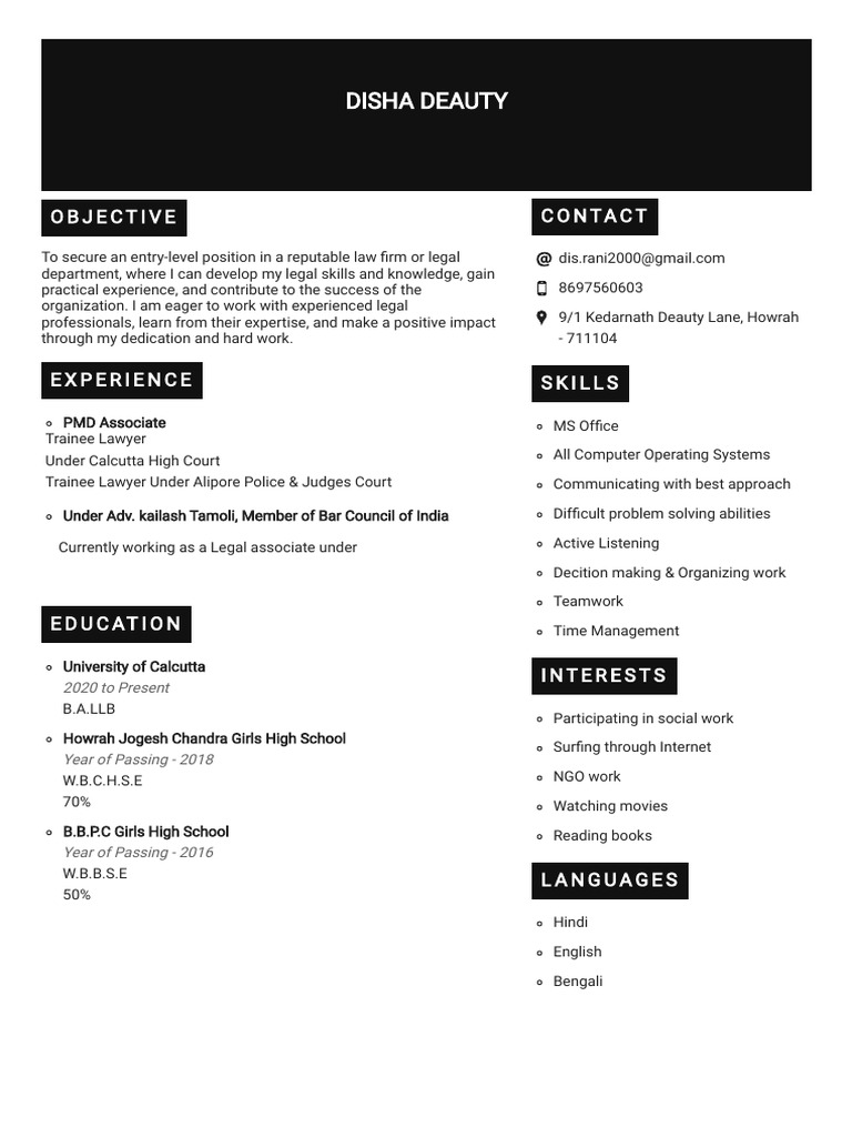 Disha Deauty Resume New | PDF | Cognitive Science | Cognitive Psychology