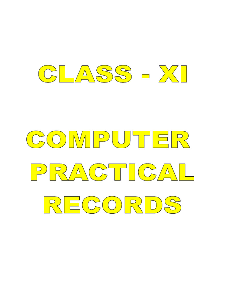 Computer Class XI Programs For Term-1 and Term-2 | PDF | Computing | Computer Programming