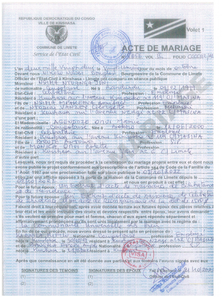 Acte de Mariage | PDF