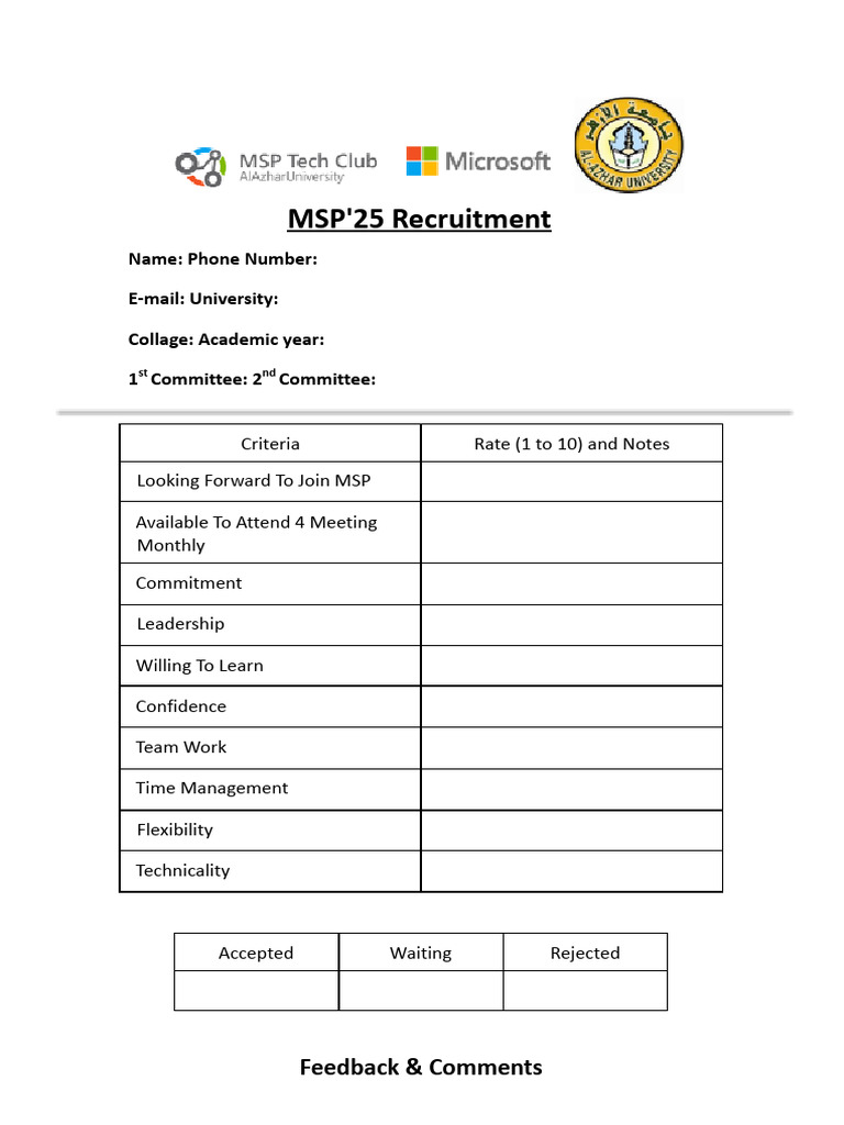 MSP Application 1 | PDF | Career & Growth