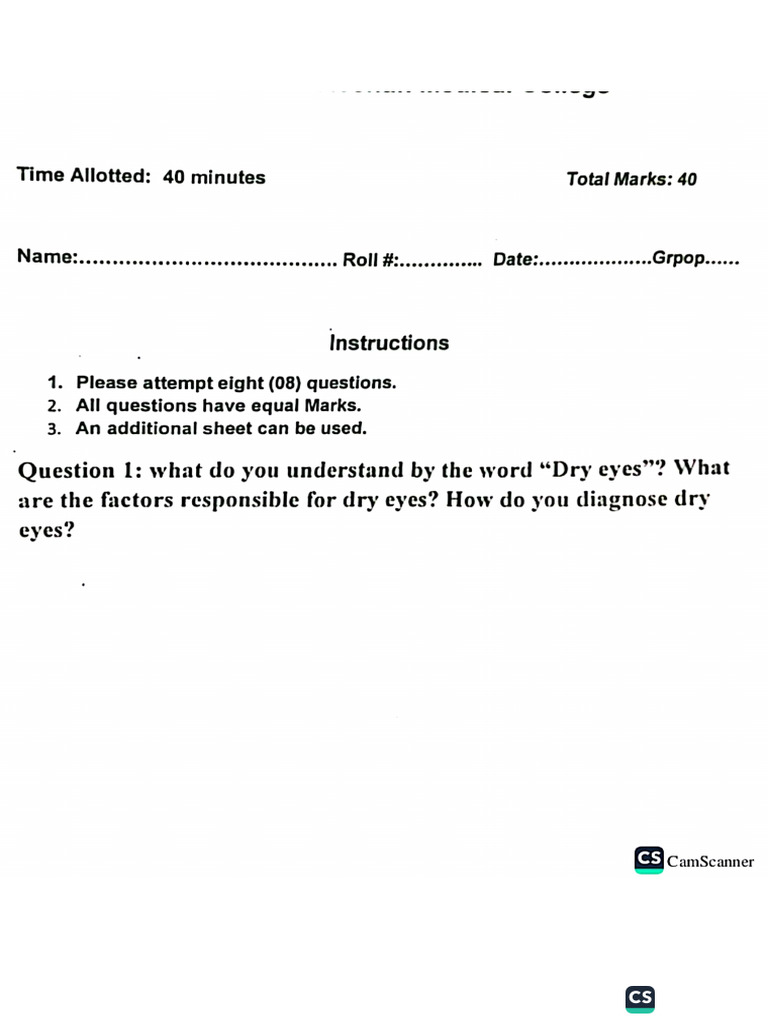 Opthalmology Seqs... | PDF