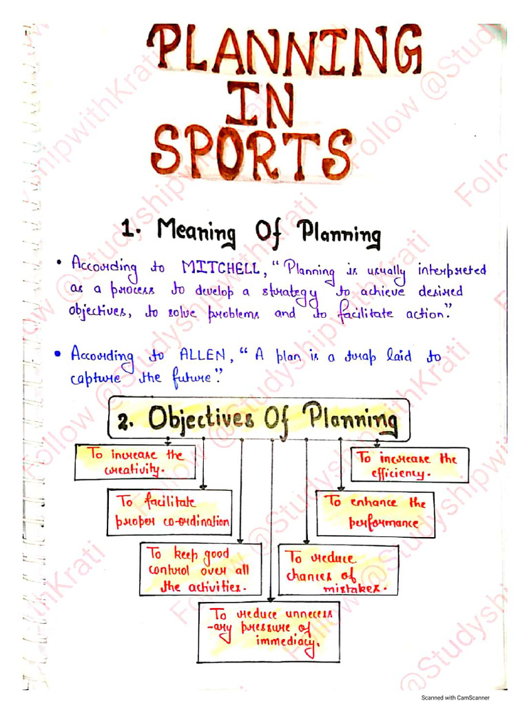 Planning in Sports | PDF