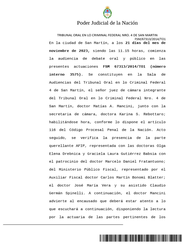 fallo (14) | PDF | Judicaturas | Fiscal