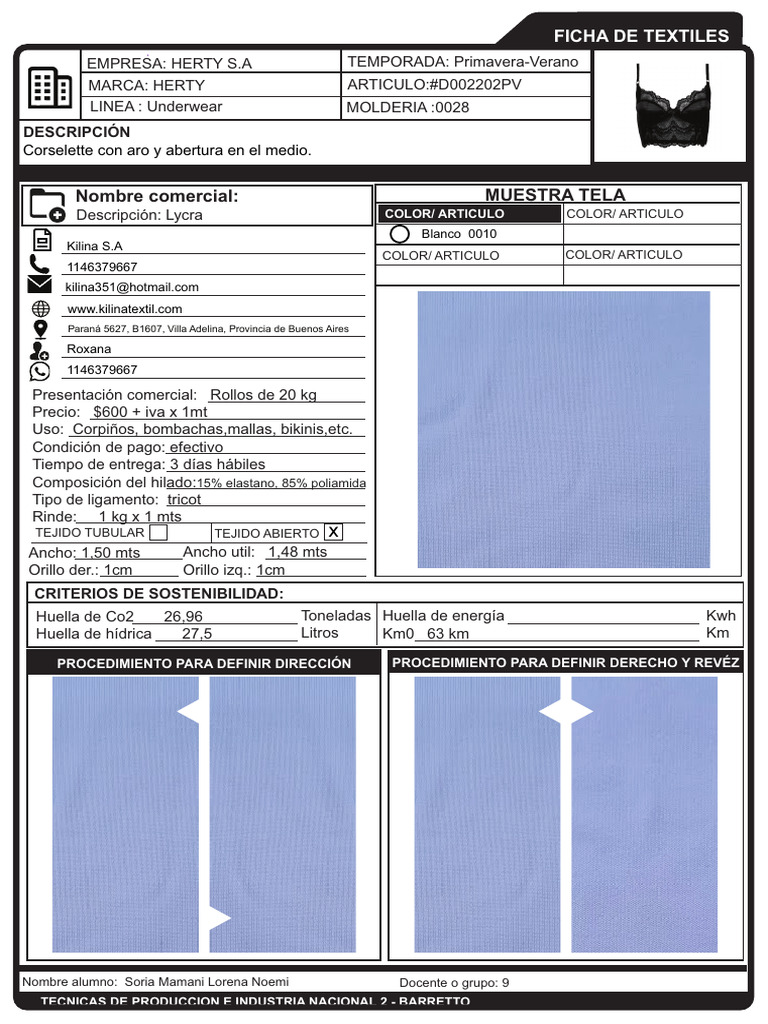 ficha textiles | PDF | Textiles | Materiales