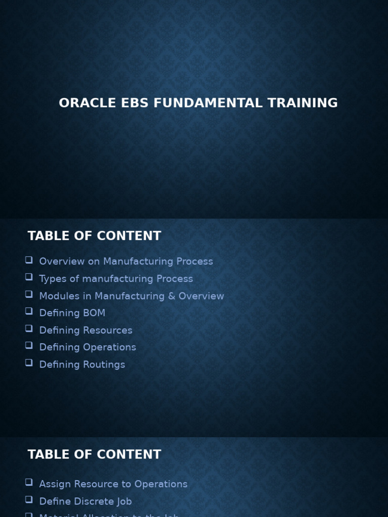 Oracle Ebs Fundamental Training - Session 11 | PDF | Business Process | Production And Manufacturing