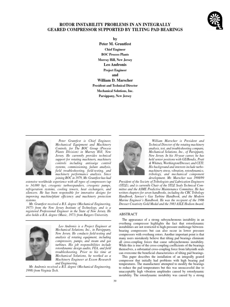 Integrally Geared Compressor Rotor Instability Problems 1715313629 ...