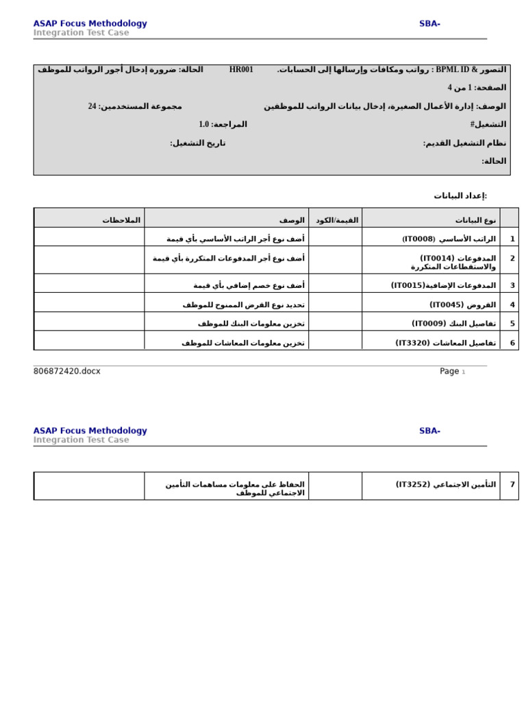 SBA HR001 Enter Payroll Data - En.ar | PDF
