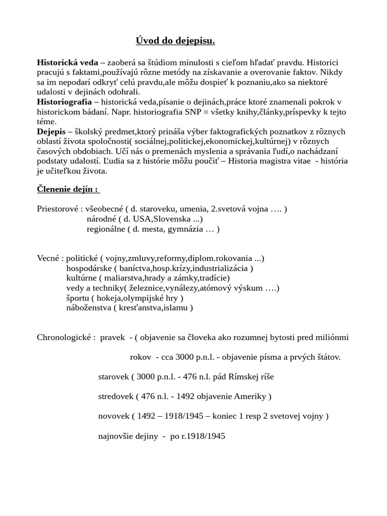 Poznamky Pravek 2024 | PDF