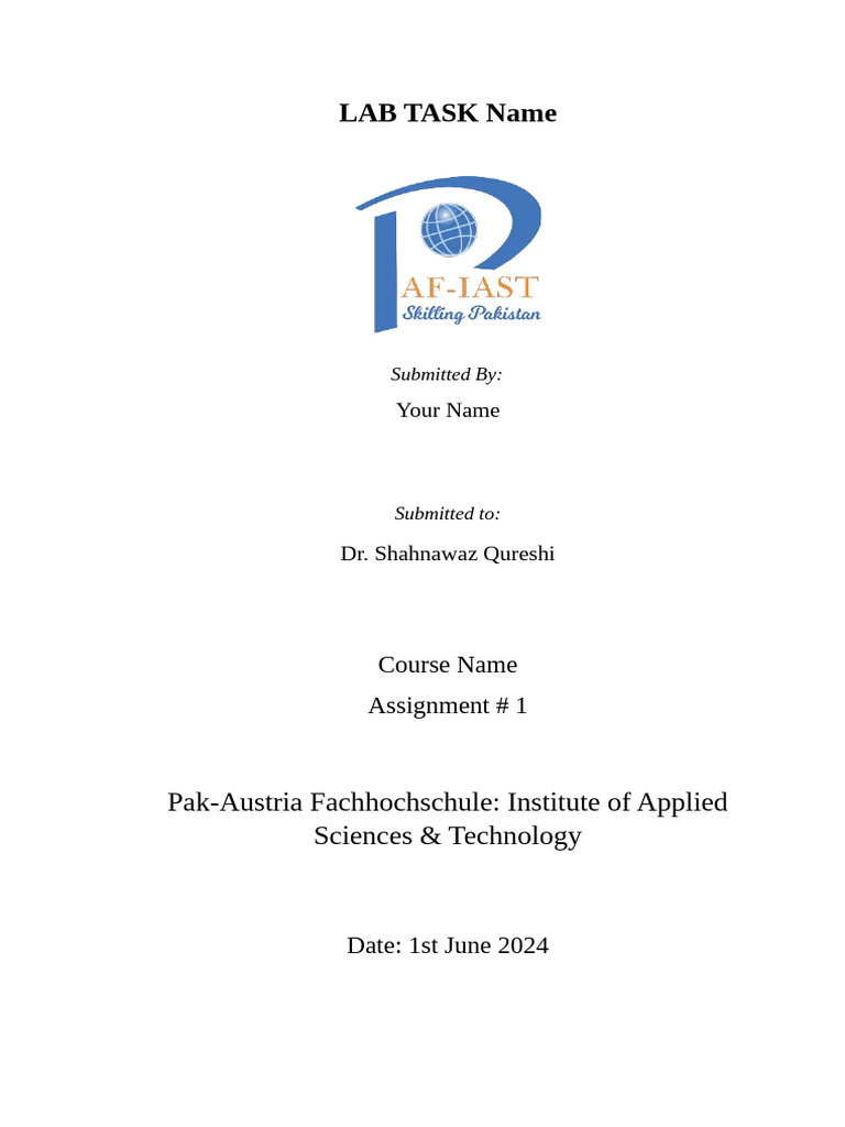 Assignment Submission Format | PDF | Technology & Engineering