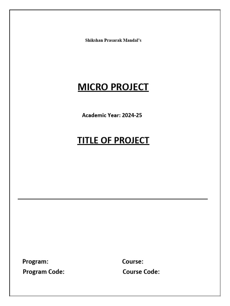 Microproject Report Format-CO5I | PDF