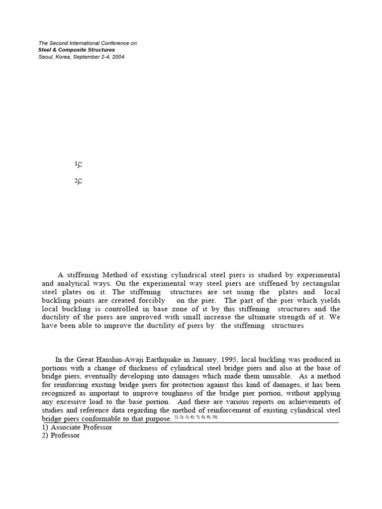Reinforcement Method For Improvement of Earthquake-Proof Capacity On ...