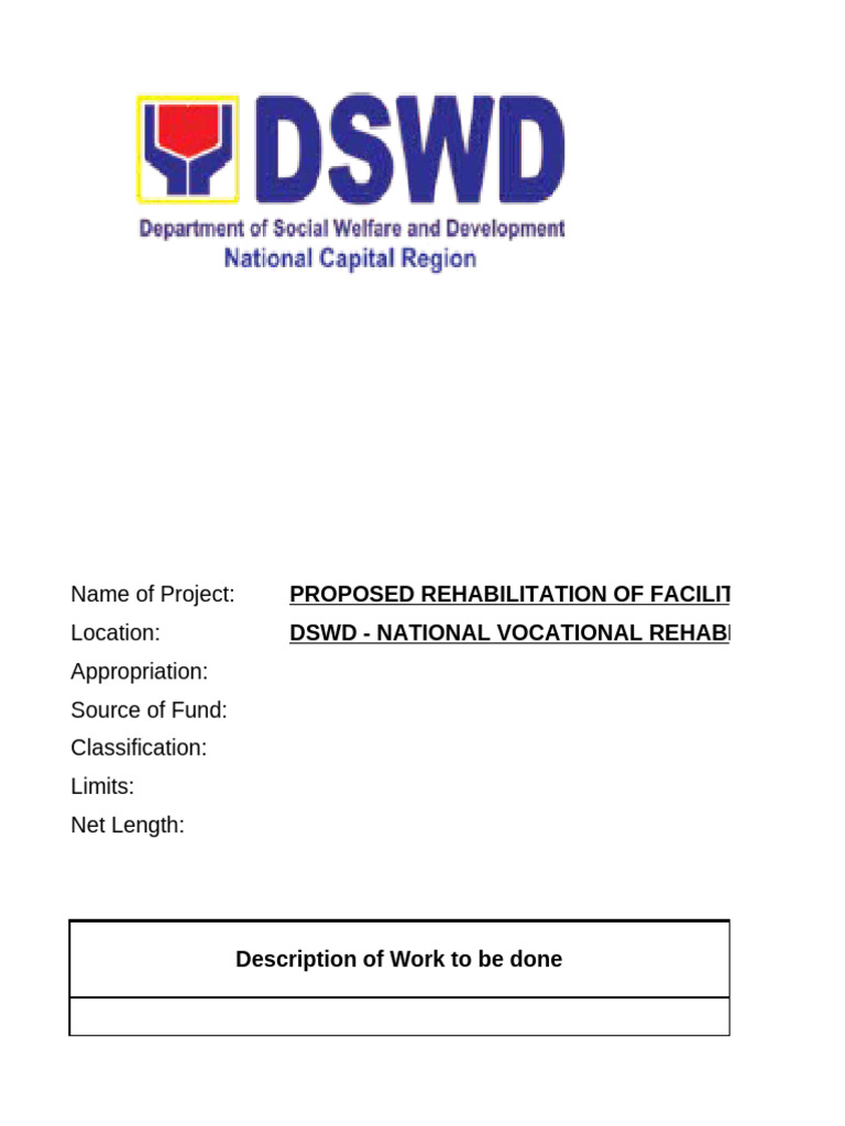 Program of Works - Rehabilitation of Facilities - Nvrc | PDF | Economies