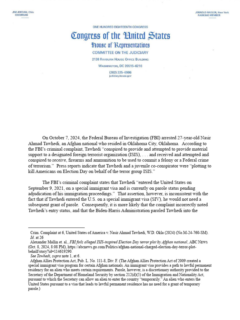 2024-10-22 JDJ TM To State Re Nasir Ahmad Tawhedi A File | PDF ...